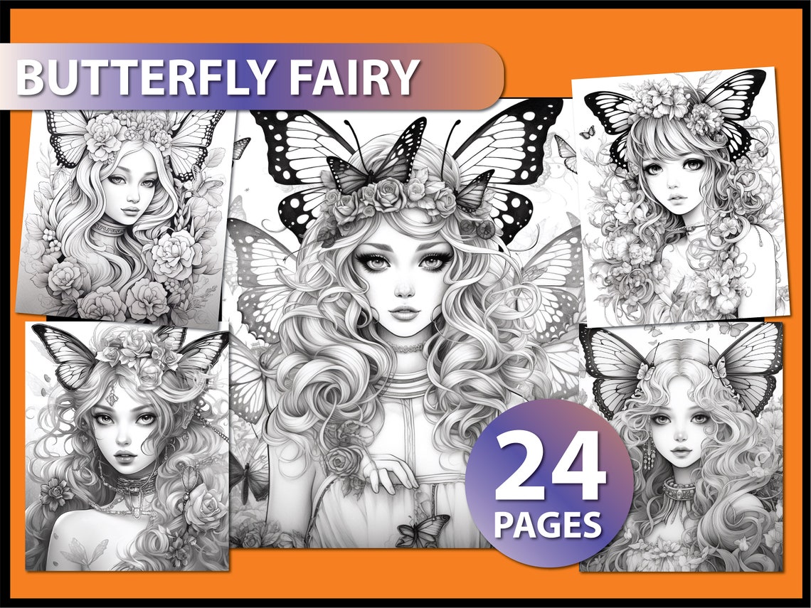 Butterfly Fairy Coloring Pages for Adults Fairy Wings Coloring Fairy ...