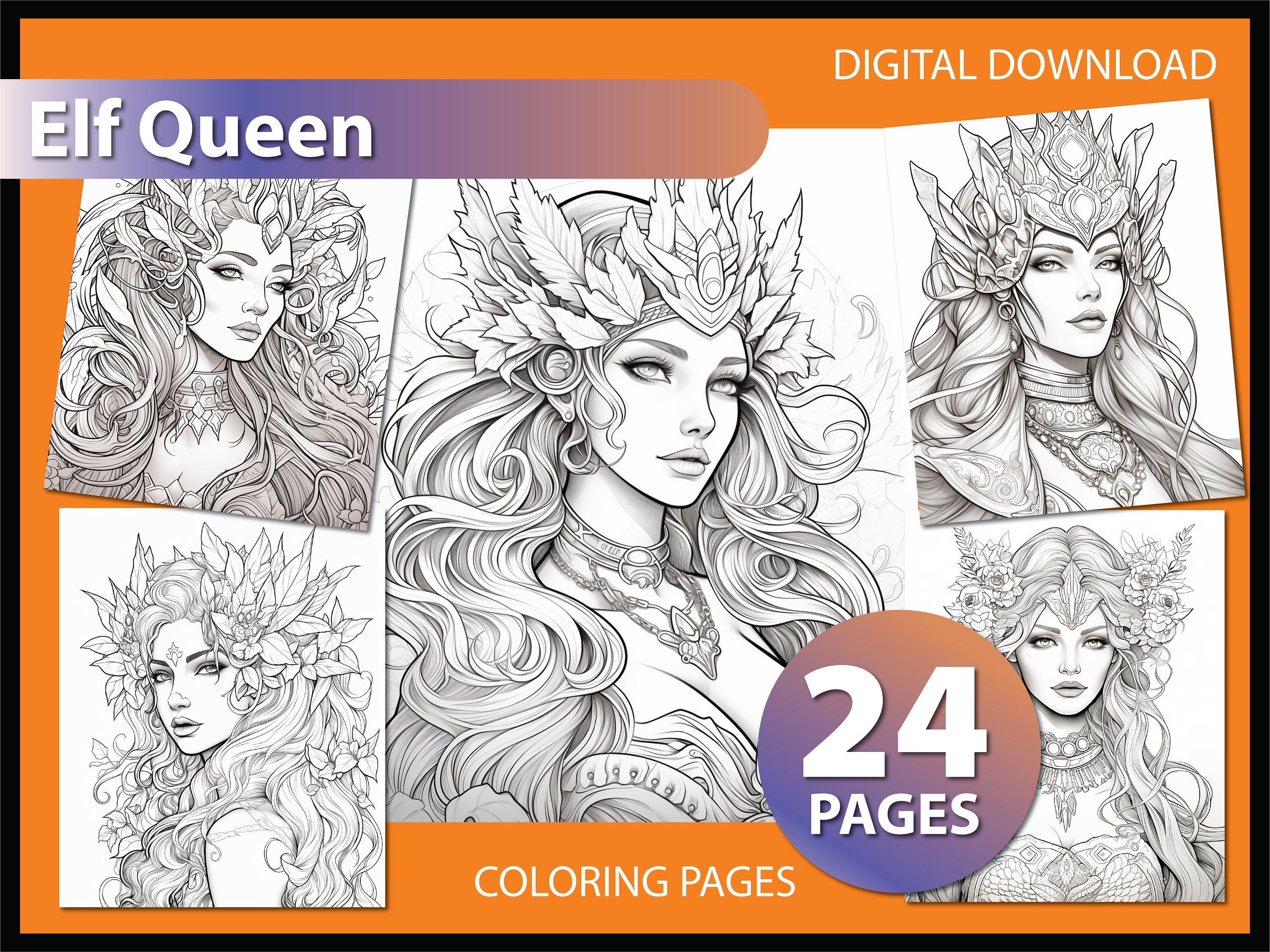 Enchanting Elf Queen: Adult Coloring Adventure Coloring Book Adult ...