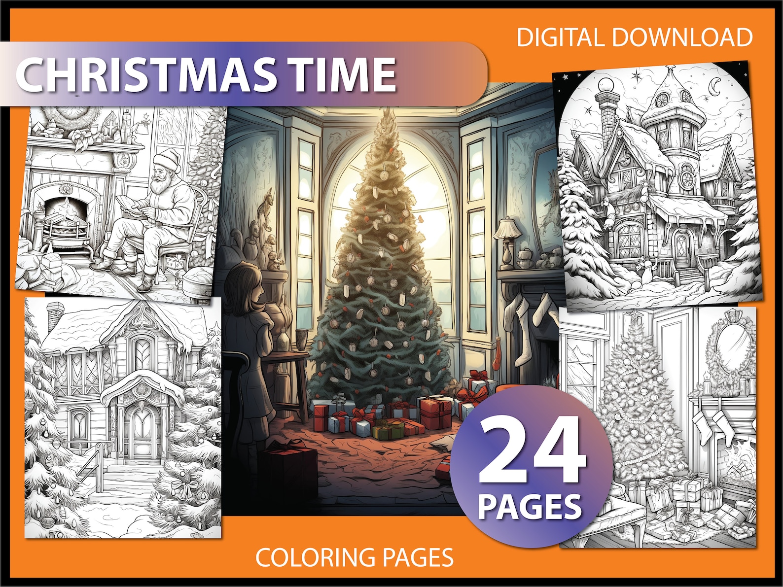 Christmas Time: Adult Coloring Pages Collection - Christmas Coloring ...