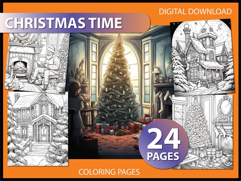 Christmas Time: Adult Coloring Pages Collection - Christmas Coloring ...