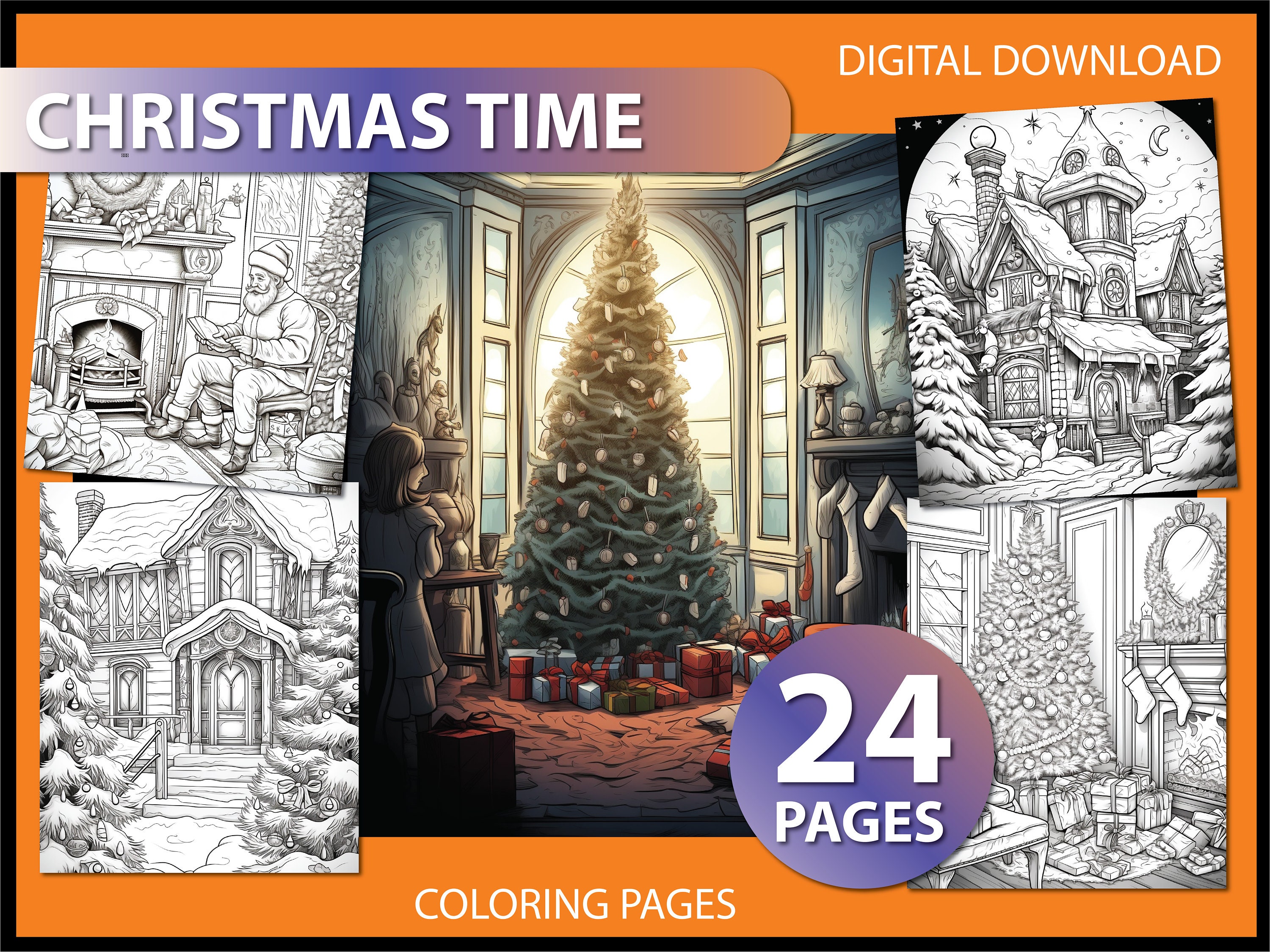 Christmas Time: Adult Coloring Pages Collection - Christmas Coloring ...