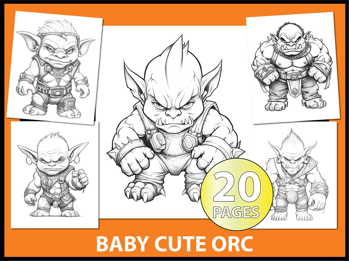 Floral Whimsy: Baby Flower Orc Coloring Pages for Adults Baby Flower ...