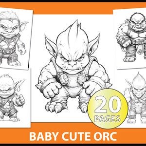 Floral Whimsy: Baby Flower Orc - Coloring Pages for Adults - Baby ...