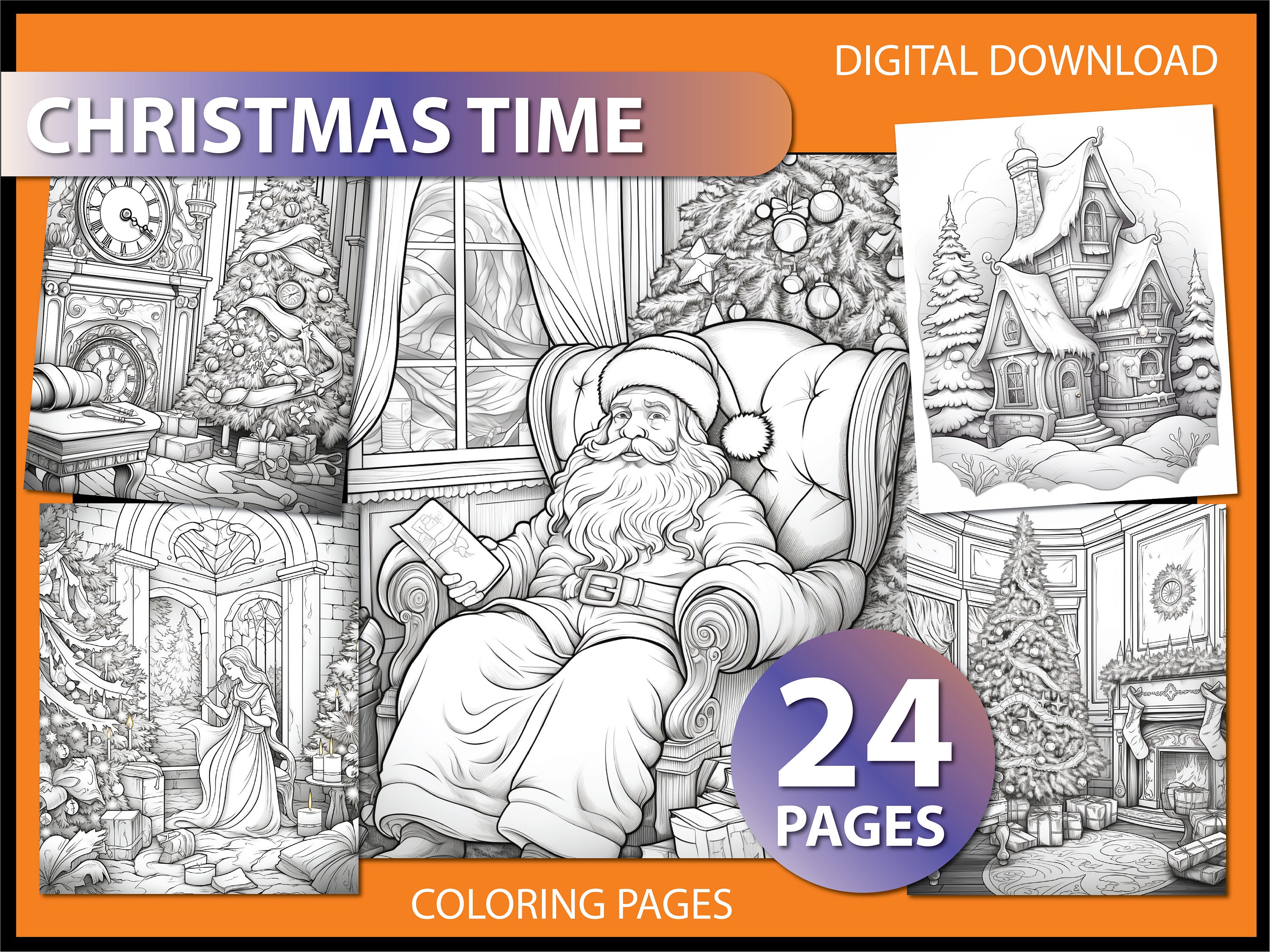 Christmas Time: Adult Coloring Pages Collection - Christmas Coloring ...