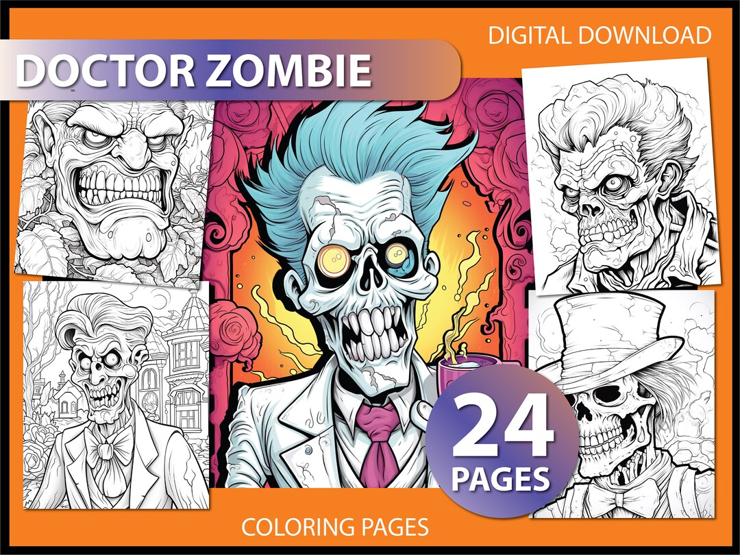 Zombie Medic: Doctor Zombie Coloring Pages for Adults - Coloring Book ...