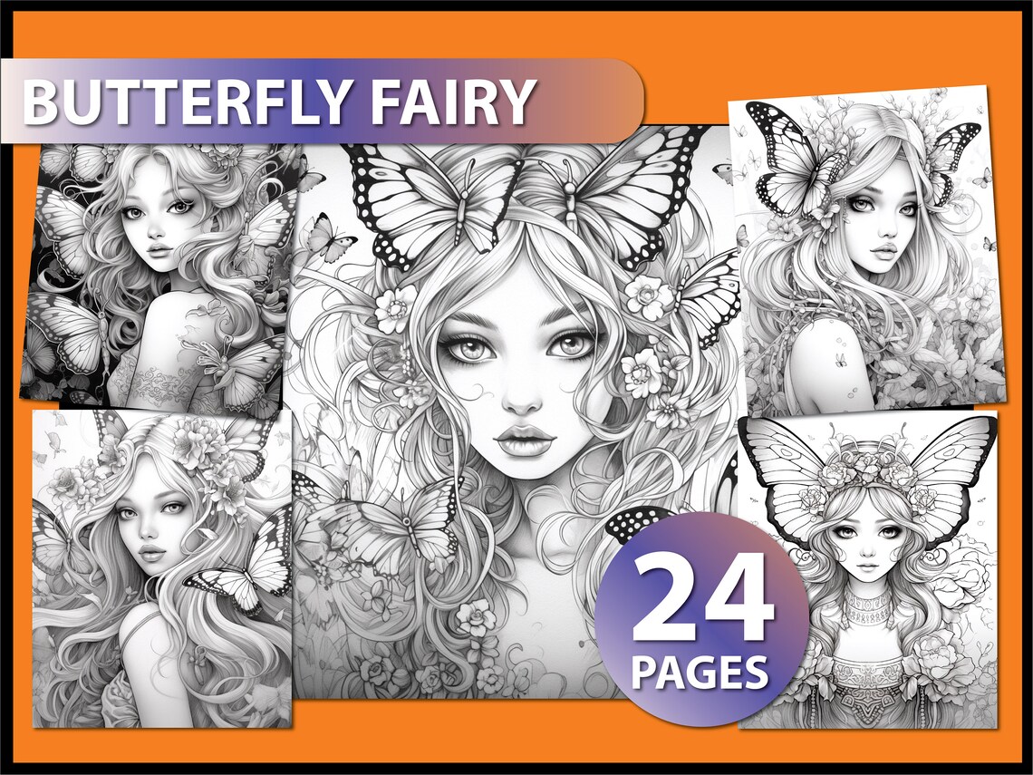 Butterfly Fairy Coloring Pages for Adults Fairy Wings Coloring Fairy ...