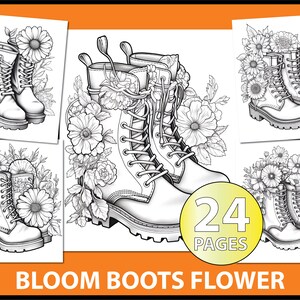 Blooming Splendor: Bloom Boots - Coloring Pages for Adults - Coloring ...