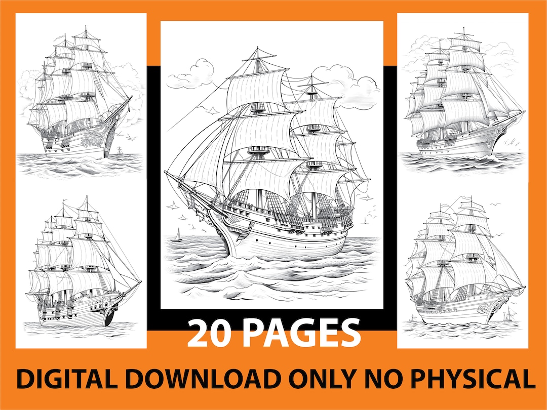 Priate Ship Coloring Page Adult Ship Coloring Adult Coloring Priate ...