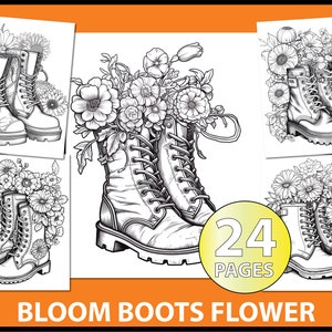 Blooming Splendor: Bloom Boots - Coloring Pages for Adults - Coloring ...