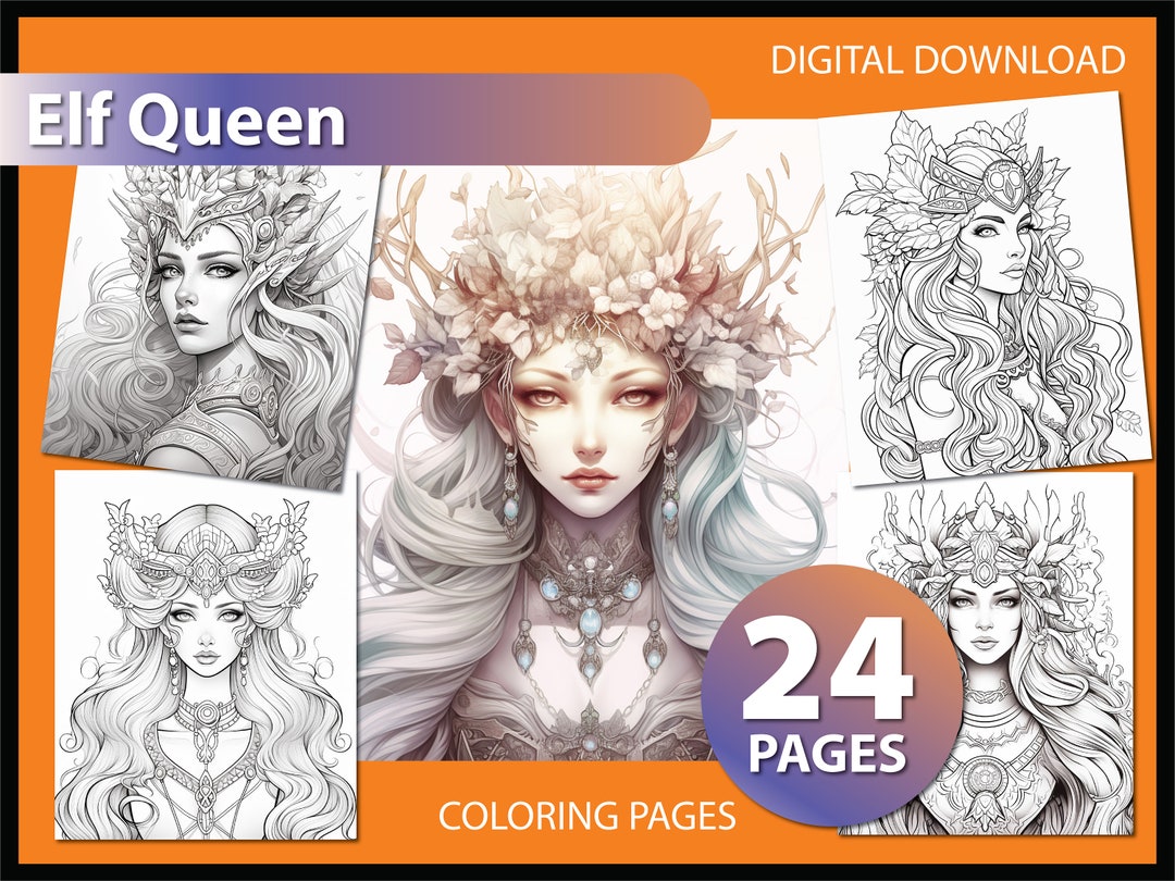 Enchanting Elf Queen: Adult Coloring Adventure - Coloring Book Adult ...