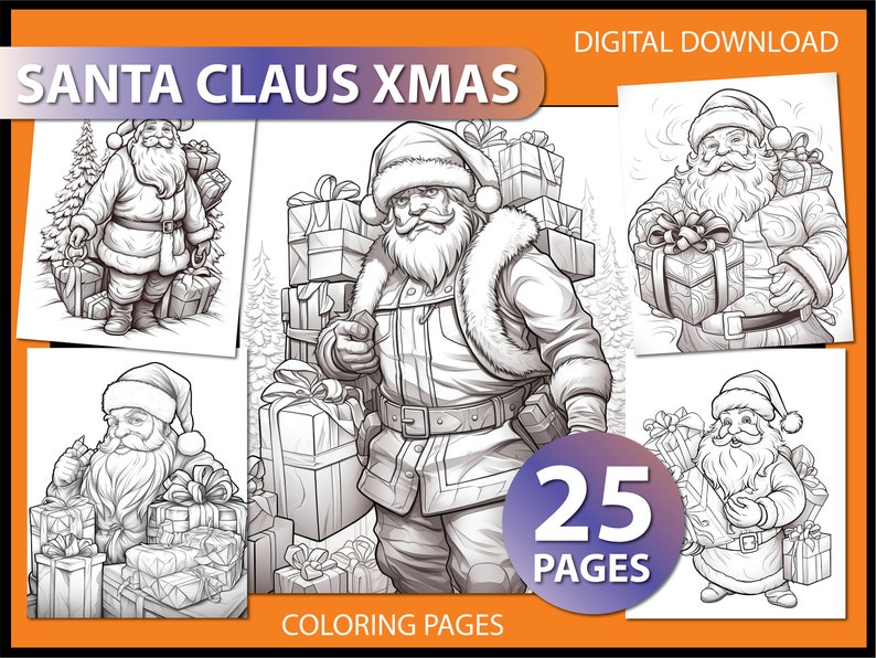 Majestic Santa: Adult Coloring Page Santa Claus Coloring Page Adult ...