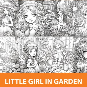 Whimsical Moments little Girl in the Garden 25 Pages Garden Fantasy ...