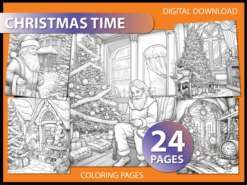 Christmas Time: Adult Coloring Pages Collection - Christmas Coloring ...
