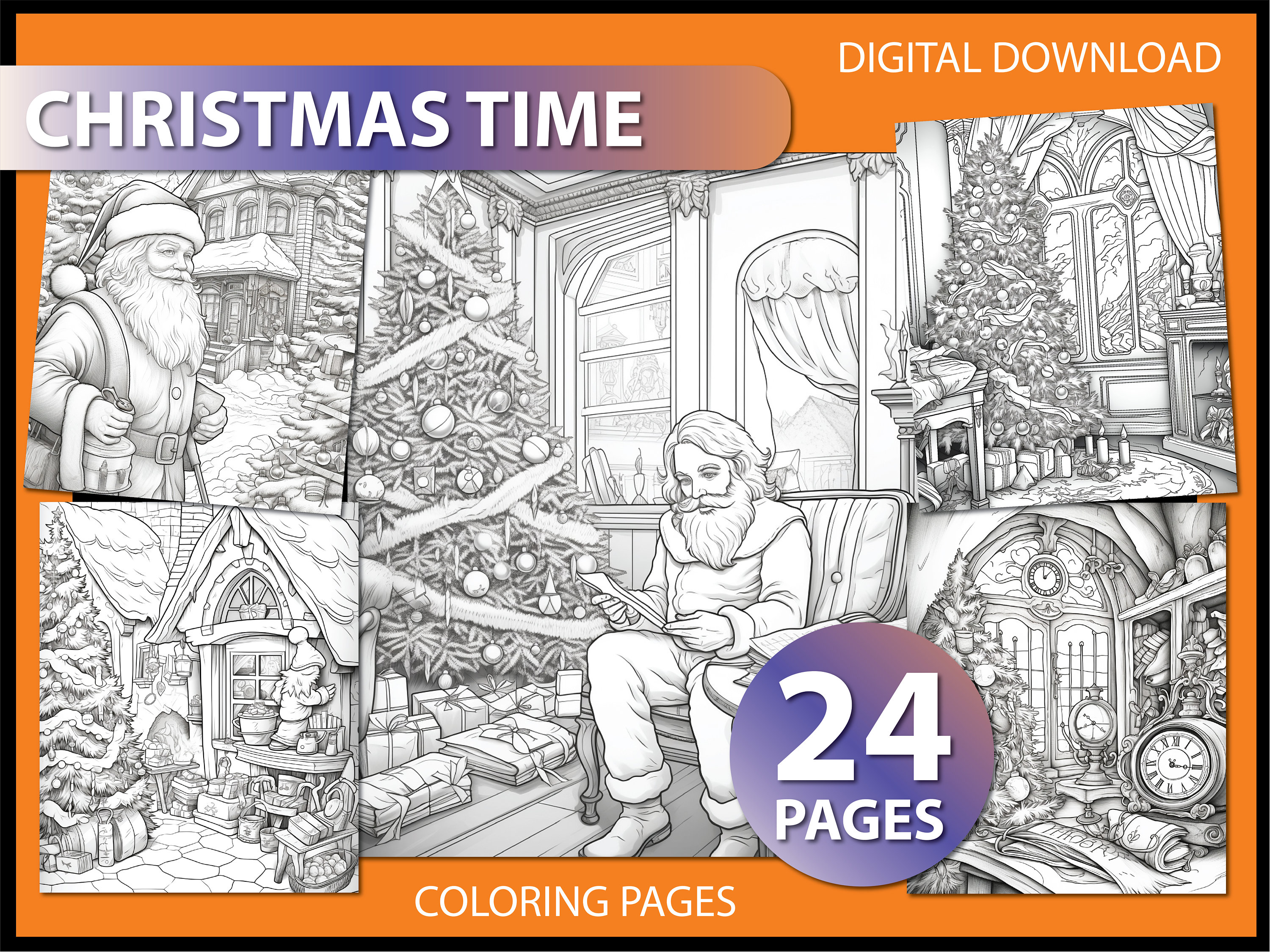 Christmas Time: Adult Coloring Pages Collection - Christmas Coloring ...