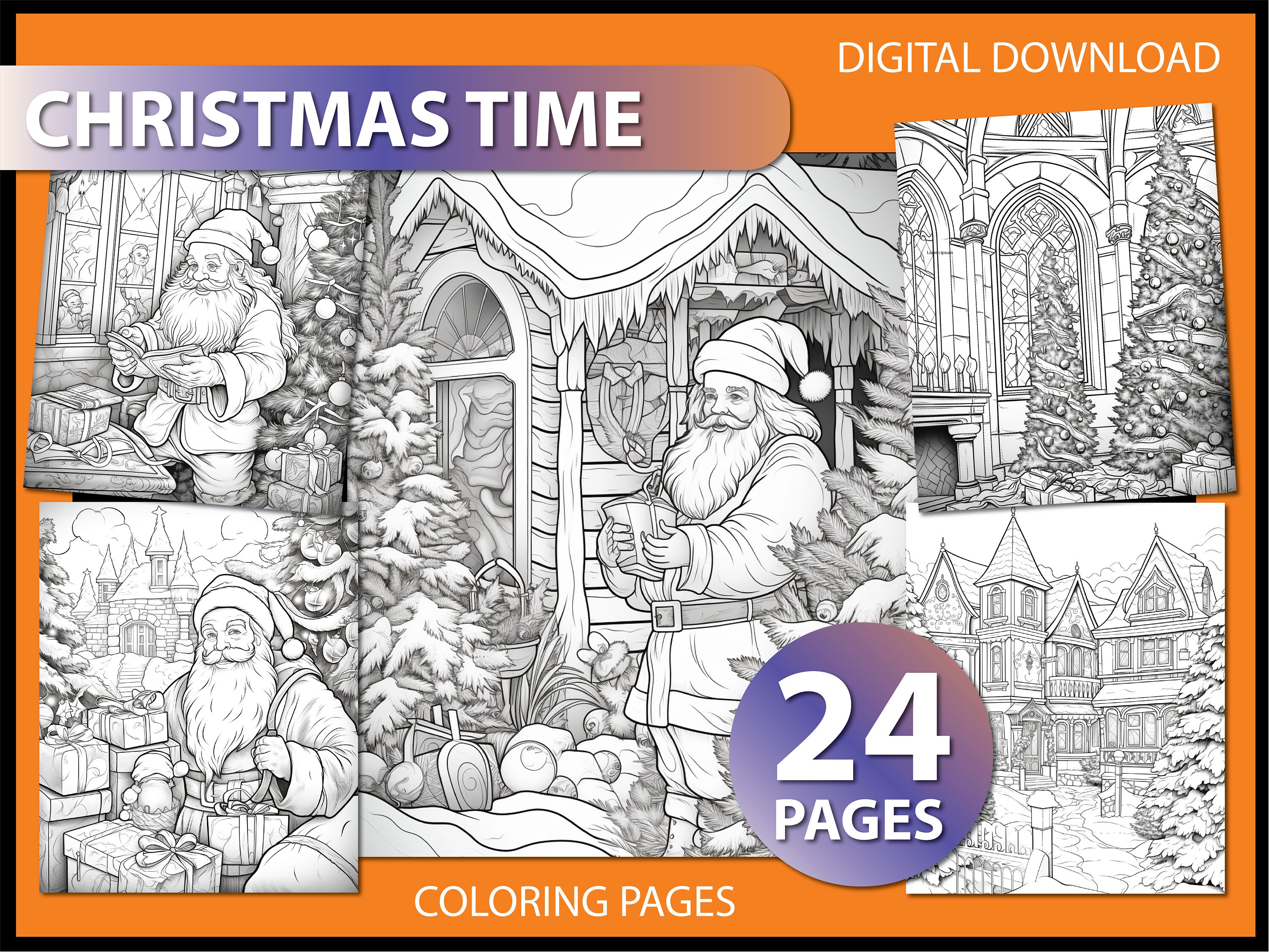 Christmas Time: Adult Coloring Pages Collection - Christmas Coloring ...