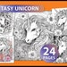 Fantasy Unicorn Coloring Pages for Adults Rainbow Unicorn Lover ...