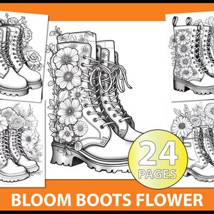 Blooming Splendor: Bloom Boots - Coloring Pages for Adults - Coloring ...