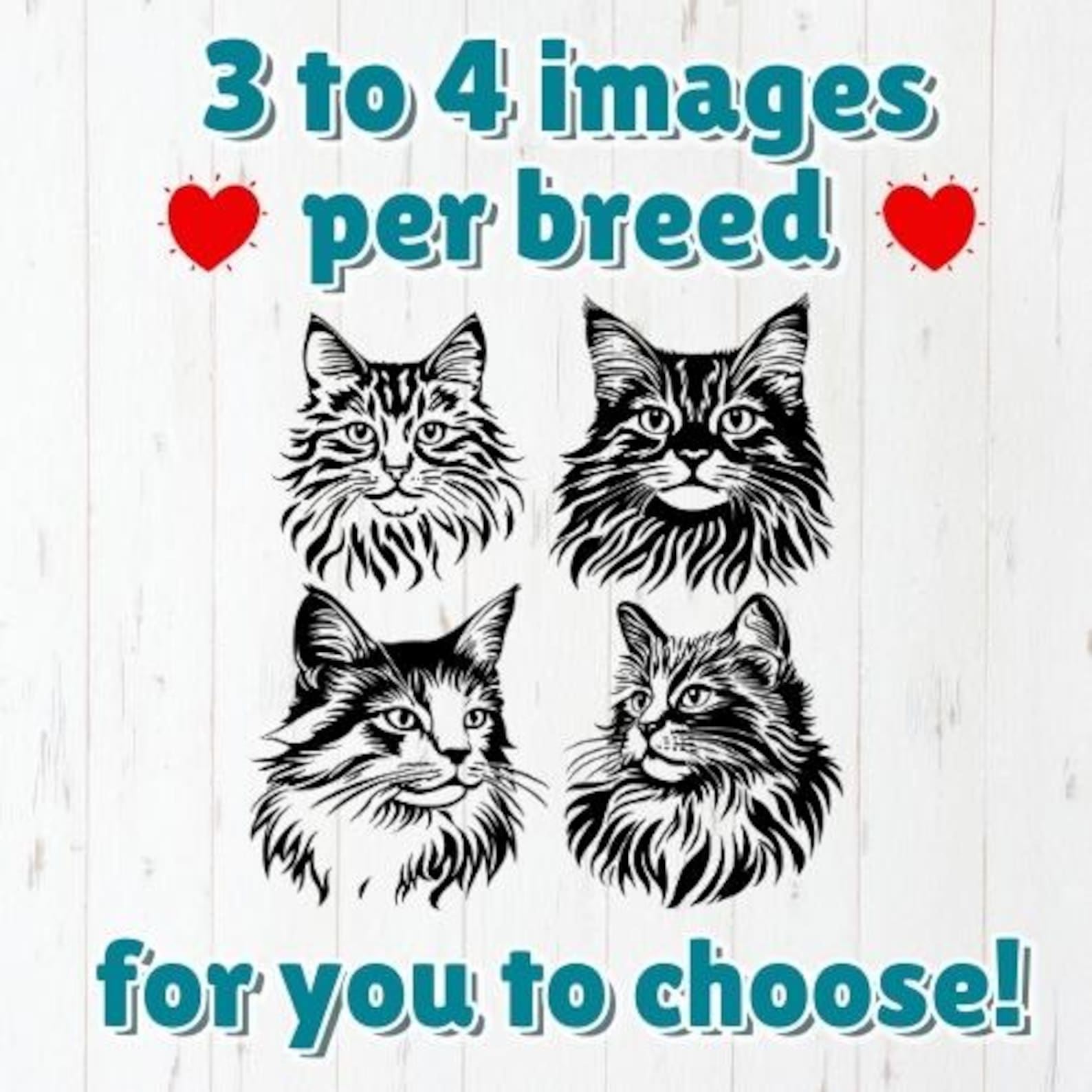 Cat Heads SVG Bundle Pack - All Cat Pet Breed Silhouettes & Cut Files ...