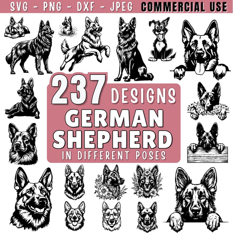 German Shepherd Dog SVG Bundle File, Dog Pet Lover, Dog Clipart for ...
