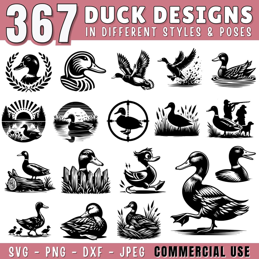 Duck SVG Bundle | Farm Duck Clipart | Rubber Duck Svg | Duck Hunting ...
