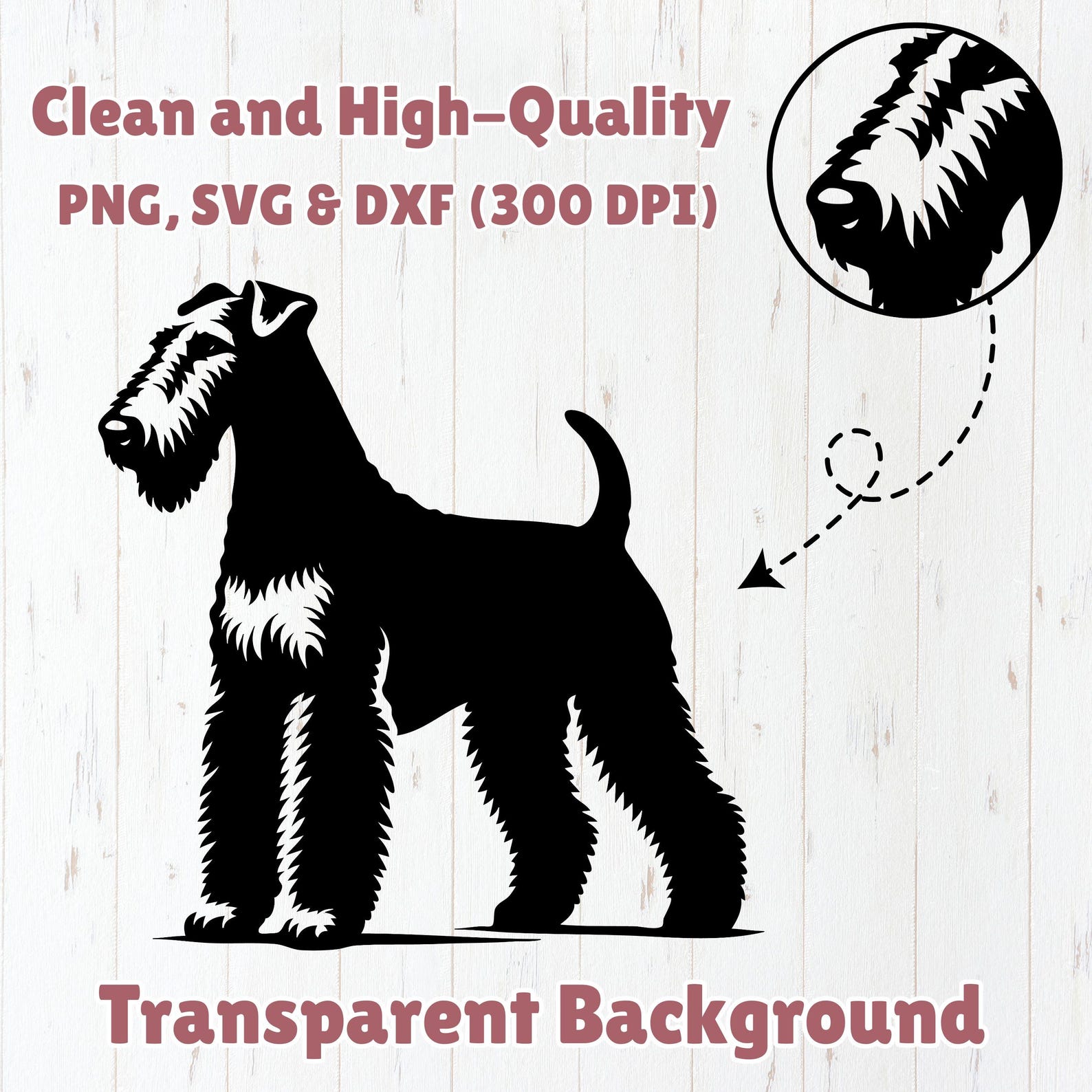 Airedale Terrier Dog SVG Bundle | Dog Svg | Peeking & Silhouette ...