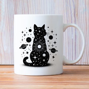 Mystical Cat and Moon SVG Bundle | Witchy Cat Designs Clipart | Moon ...