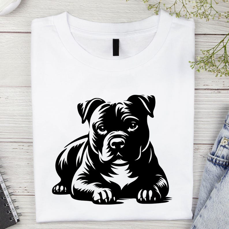Staffordshire Bull Terrier SVG Bundle | Peeking & Silhouette Staffy ...