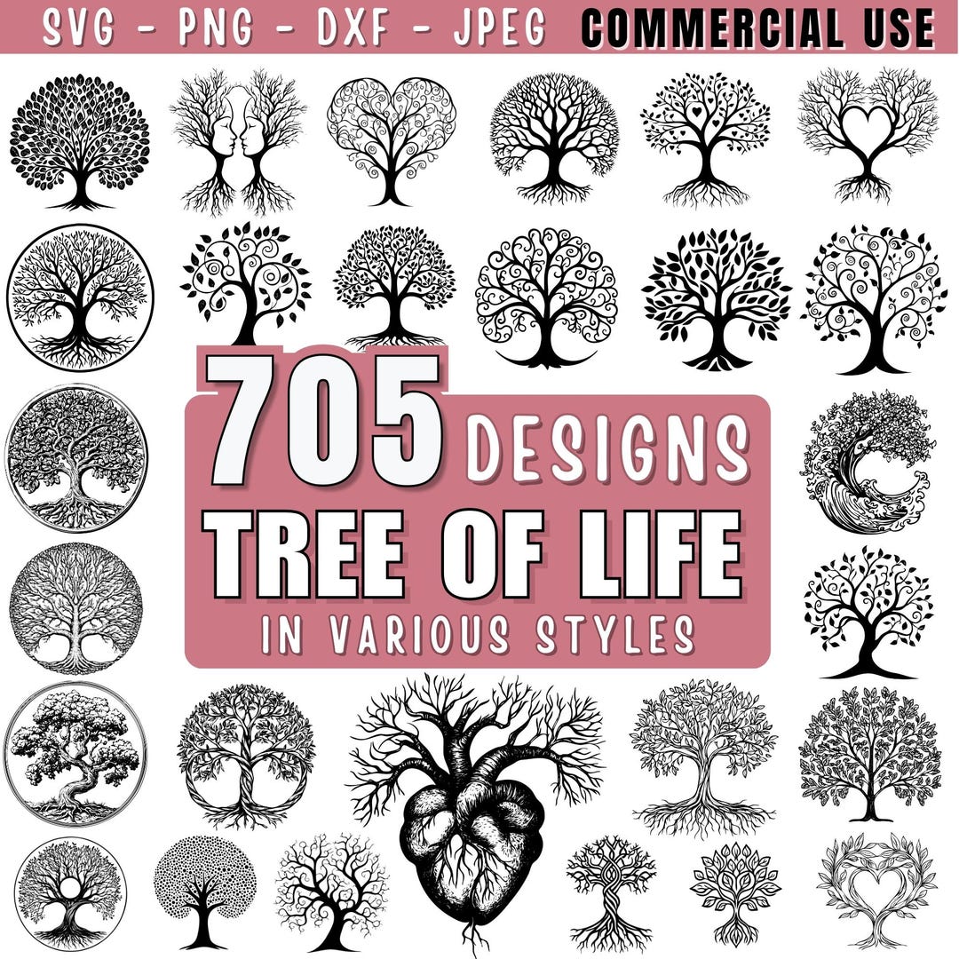 Tree of Life Bundle Design SVG Bundle, Spiritual Home Decor, Trees ...