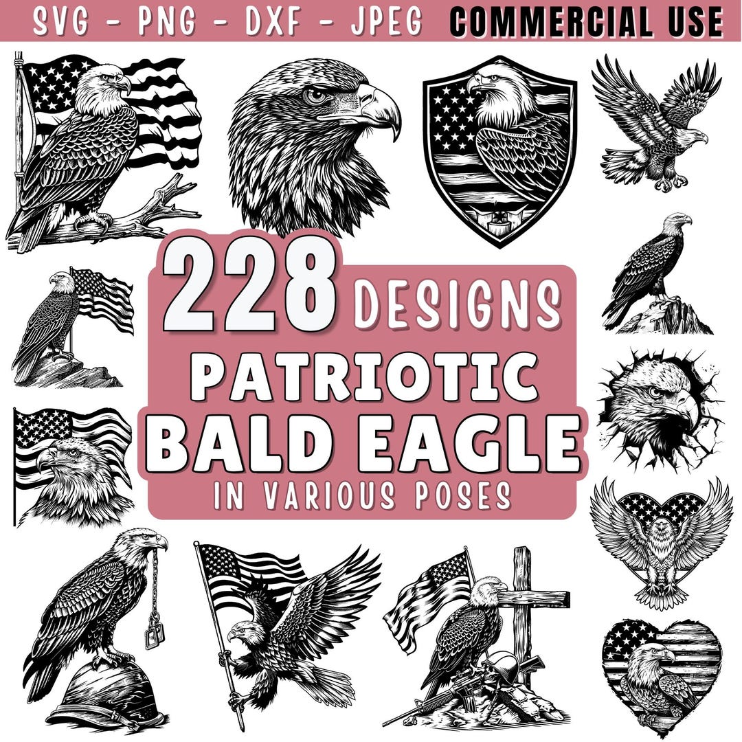 American Flag Patriotic Eagle SVG Bundle, 4th of July SVG Bundle ...