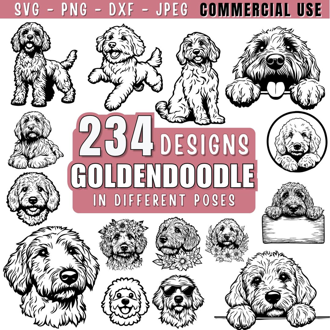 Goldendoodle Dog SVG Bundle File, Dog Pet Lover, Dog Clipart for Cricut ...