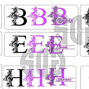Music Notes Split Monogram Alphabet, SVG, DXF, PNG, Digital Download ...