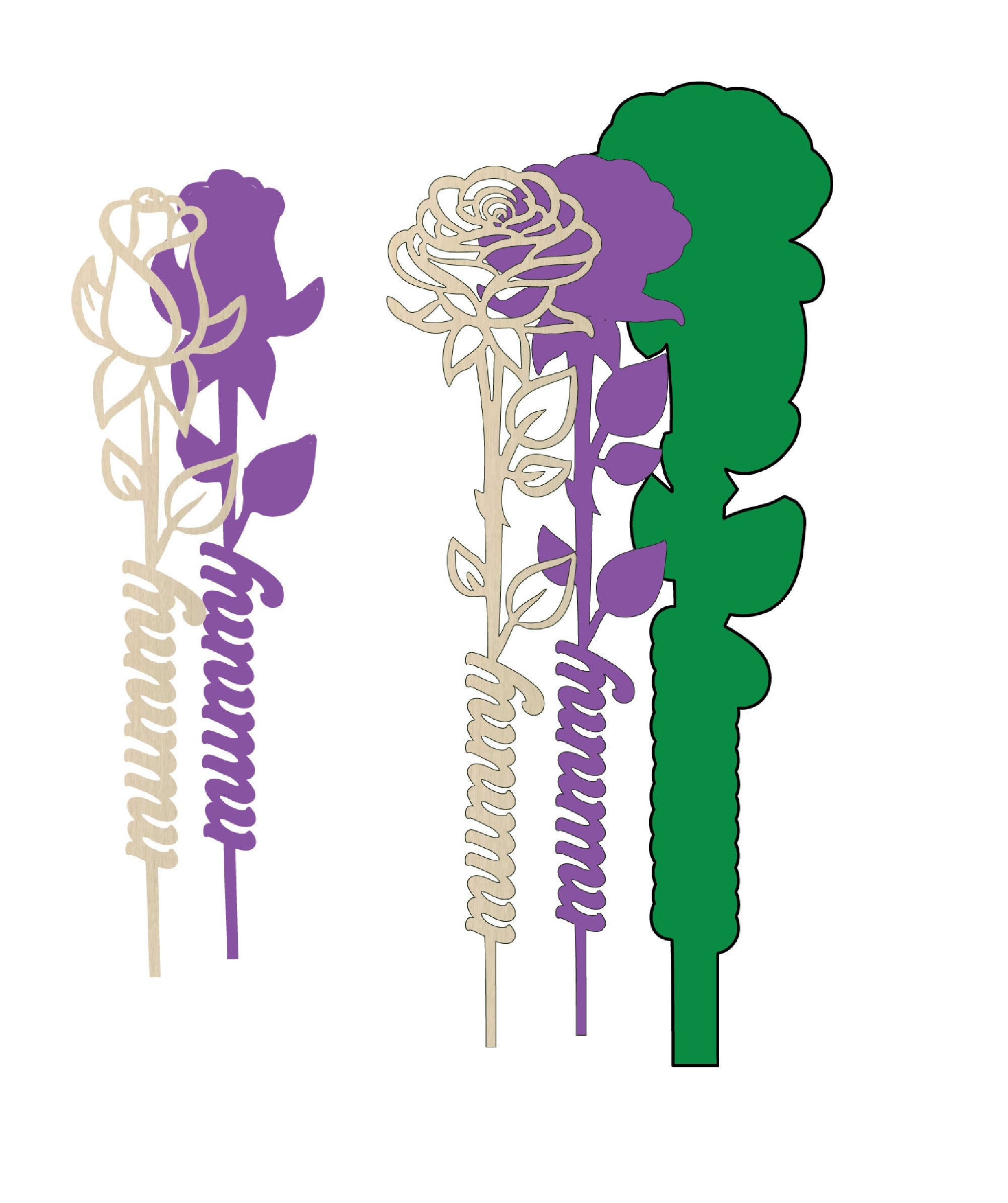 Laser Cut Layered Rose, SVG, Dxf, PNG, Digital Download, Cut File for ...