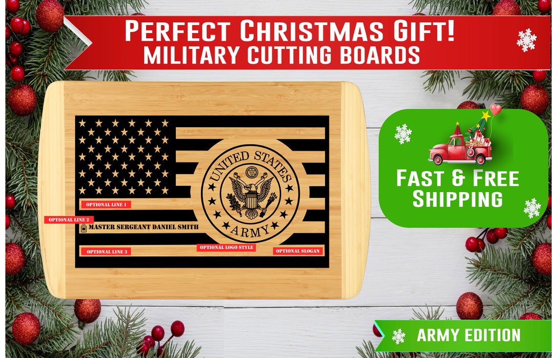 Army US Flag Cutting Board, Charcuterie, Patriot Chopping Board ...