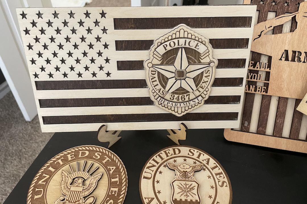 Dallas PD Police Laser Cut Flag Svg Dxf Laser Cut File Lightburn Laser ...
