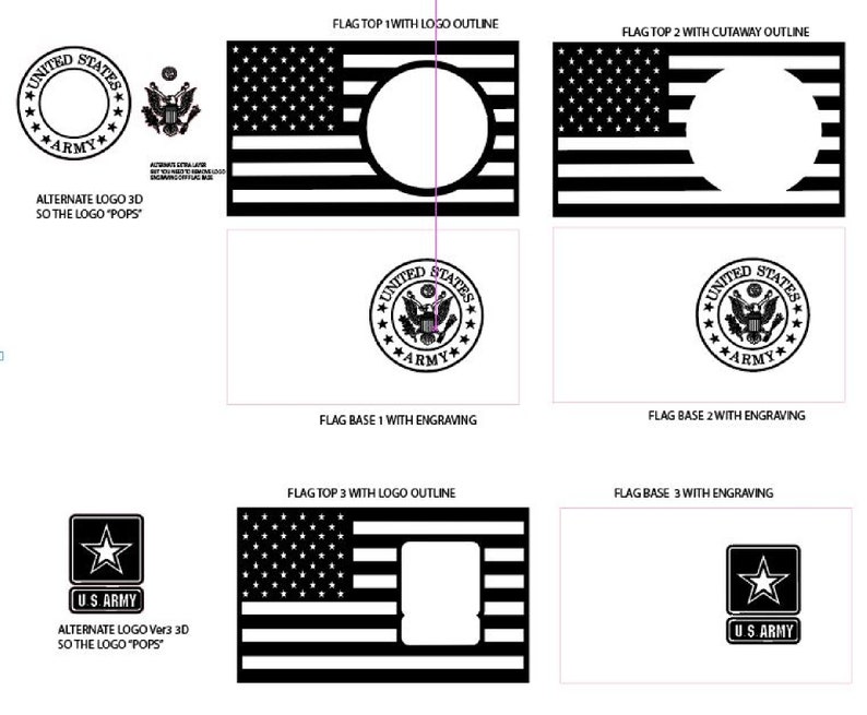 Laser Cut Layered Army Flag, SVG, DXF, Digital Download, Diode Lasers ...