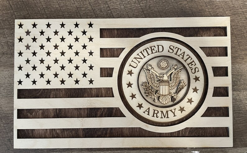 Laser Cut Layered Army Flag, SVG, DXF, Digital Download, Diode Lasers ...