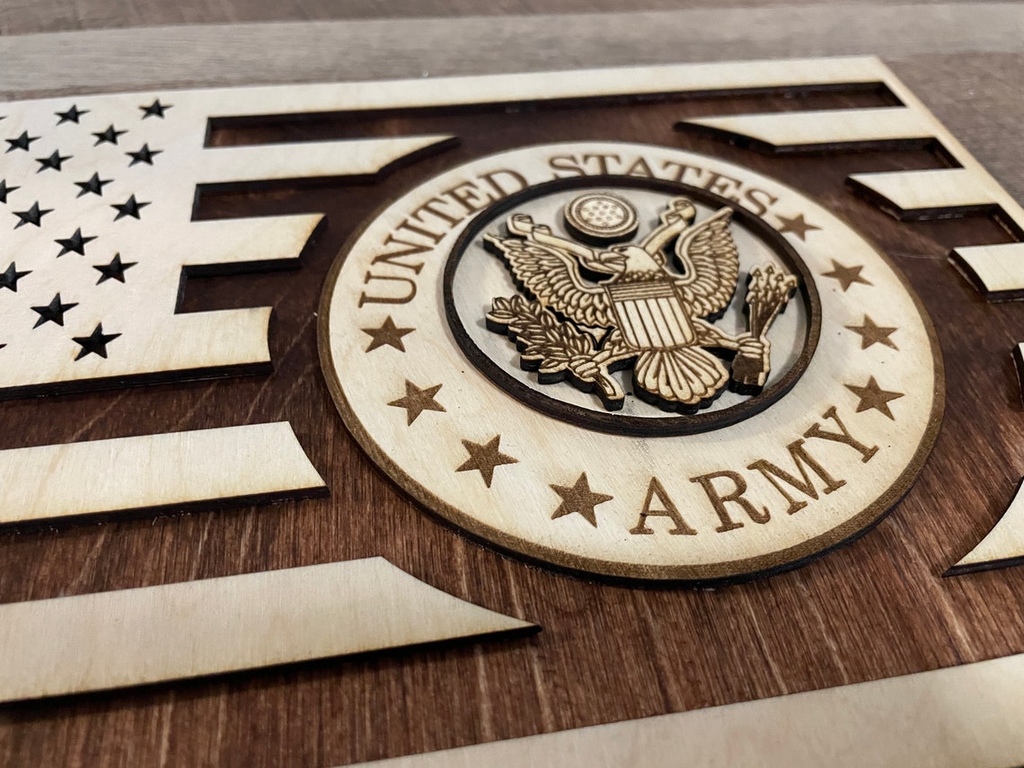 Laser Cut Layered Army Flag, SVG, DXF, Digital Download, Diode Lasers ...