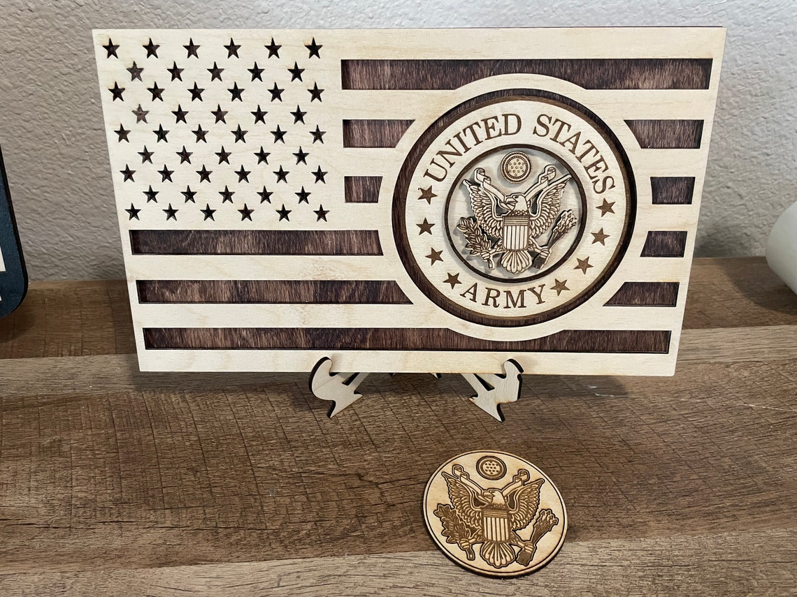 Laser Cut Layered Army Flag, SVG, DXF, Digital Download, Diode Lasers ...