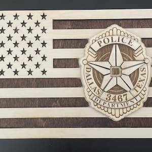 Dallas PD Police Laser Cut Flag Svg Dxf Laser Cut File Lightburn Laser ...