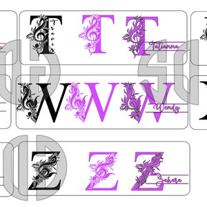 Music Notes Split Monogram Alphabet, SVG, DXF, PNG, Digital Download ...