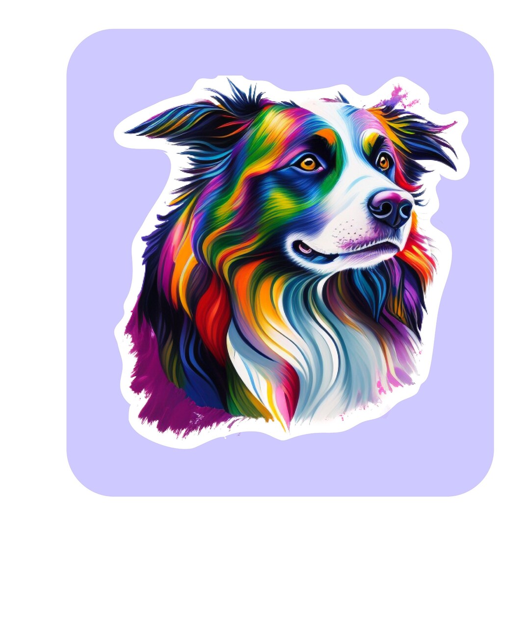 Aussie Shepherd Rainbow Color Sticker Water Bottle Sticker Window ...
