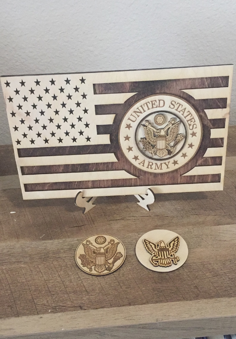 Laser Cut Layered Army Flag, SVG, DXF, Digital Download, Diode Lasers ...