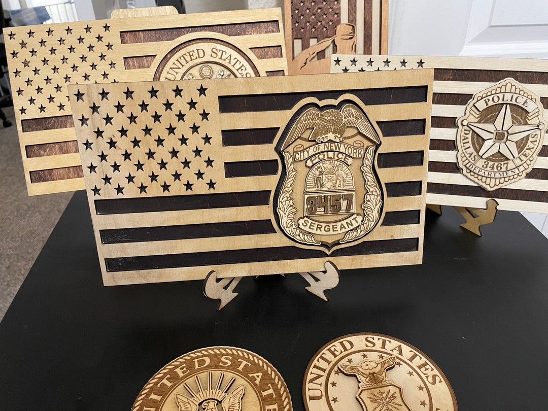 New York PD Police Laser Cut Flag Svg Dxf Laser Cut File Lightburn ...
