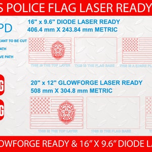 Dallas PD Police Laser Cut Flag Svg Dxf Laser Cut File Lightburn Laser ...