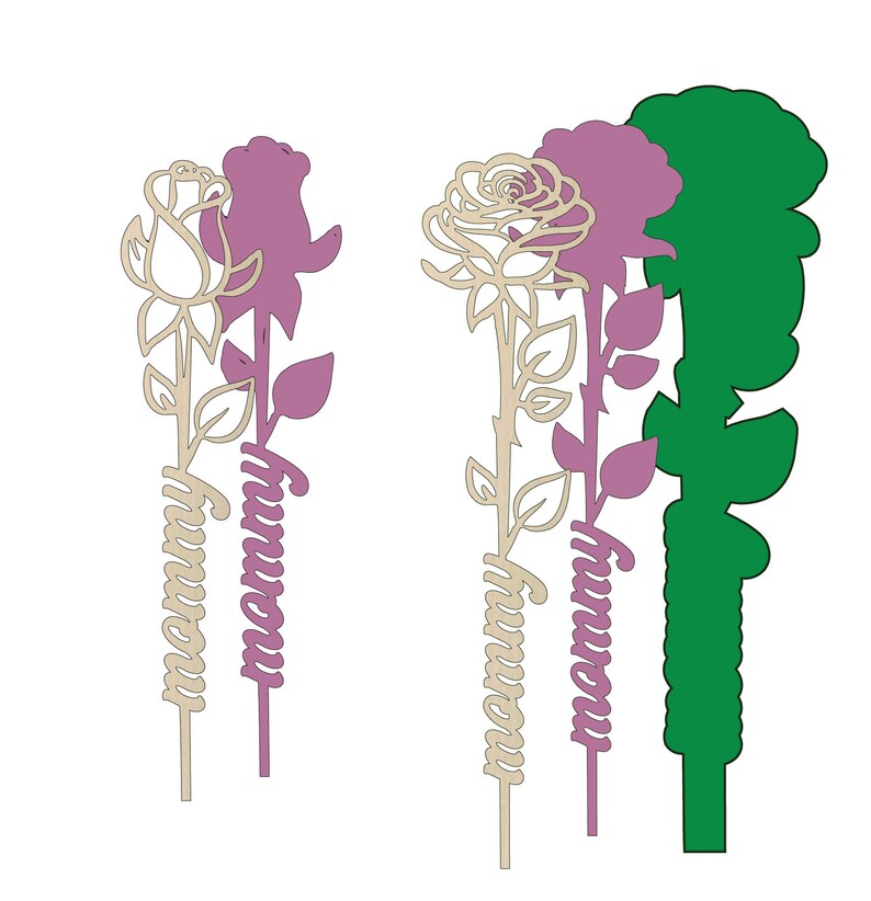 Laser Cut Layered Rose, SVG, Dxf, PNG, Digital Download, Cut File for ...