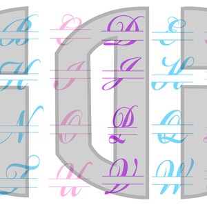 Split Monogram Alphabet, SVG, DXF, PNG, Digital Download, Cut File for ...