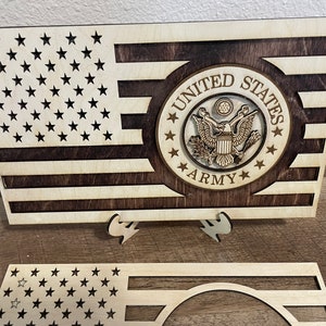 Laser Cut Layered Army Flag, SVG, DXF, Digital Download, Diode Lasers ...