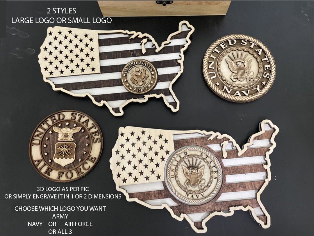Laser Cut 3 Layered Army USA File SVG, Dxf Digital Download Diode ...