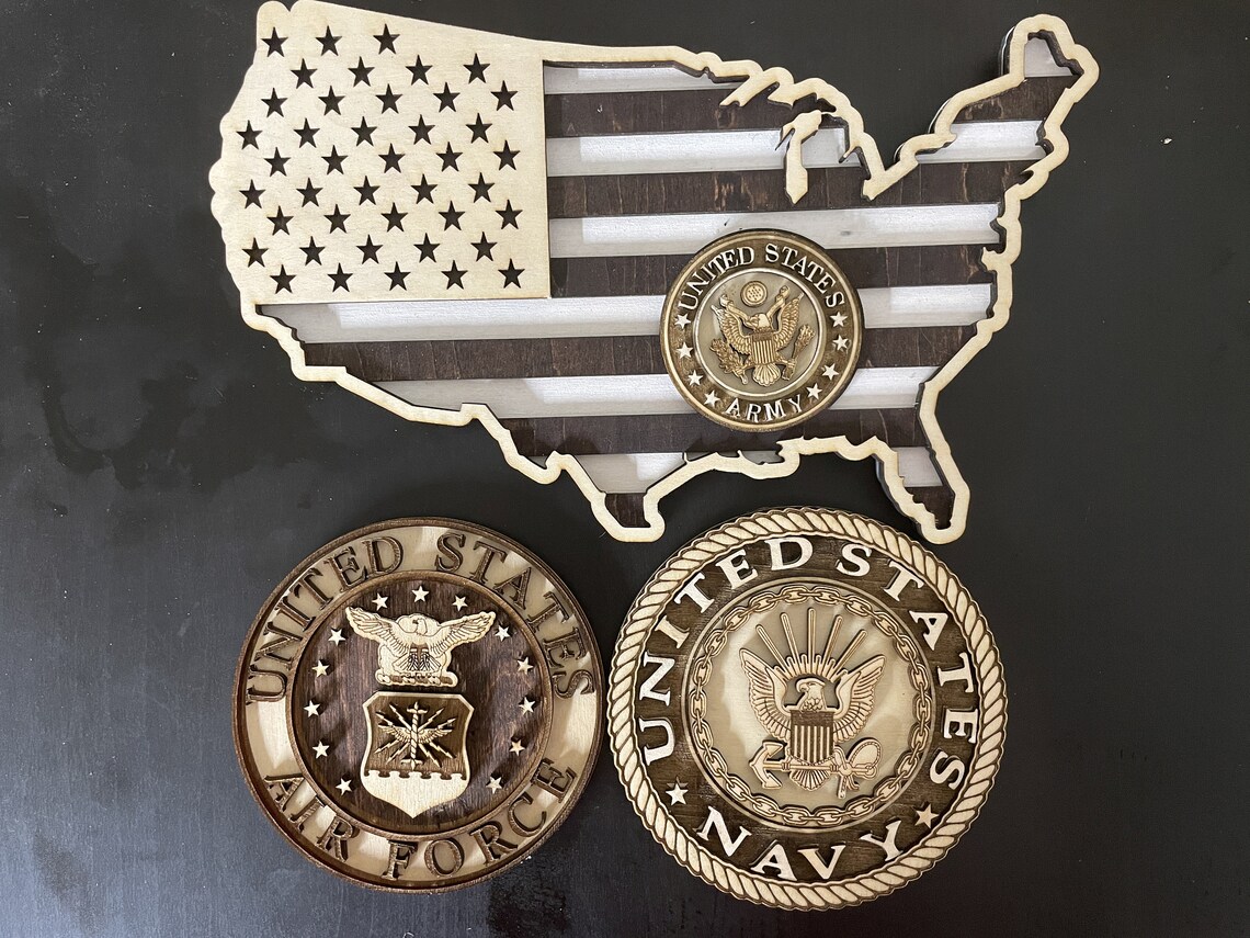 Laser Cut 3 Layered Navy USA File SVG, Dxf Digital Download Diode ...