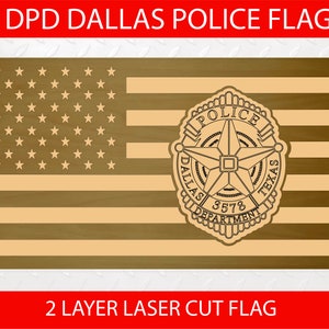 Dallas PD Police Laser Cut Flag Svg Dxf Laser Cut File Lightburn Laser ...